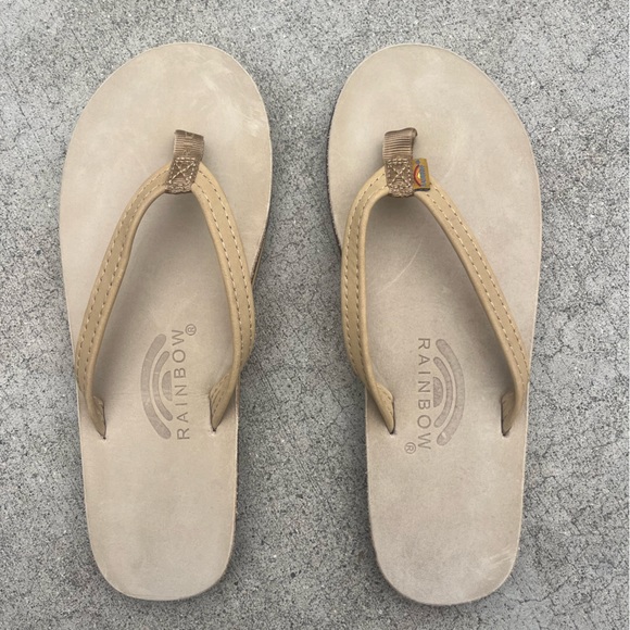 Rainbow | Shoes | Luxury Leather Rainbow Sandals Single Layer Arch ...